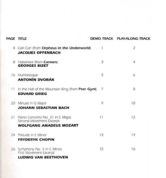 Piano Play Along 8 - CLASSICAL THEMES + CD - Clarina