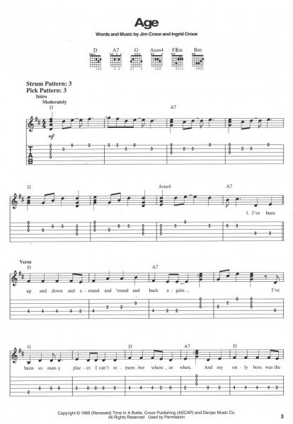 The Best of JIM CROCE - Easy Guitar with Notes & Tab - Clarina