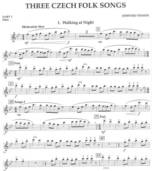 FLEX-BAND - THREE CZECH FOLK SONGS (Tři české lidové písně) / partitura ...