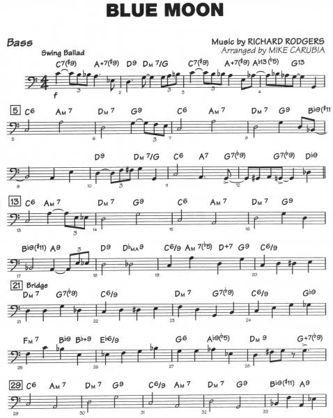 BLUE MOON - Vocal Solo with Jazz Ensemble / partitura + party - Clarina